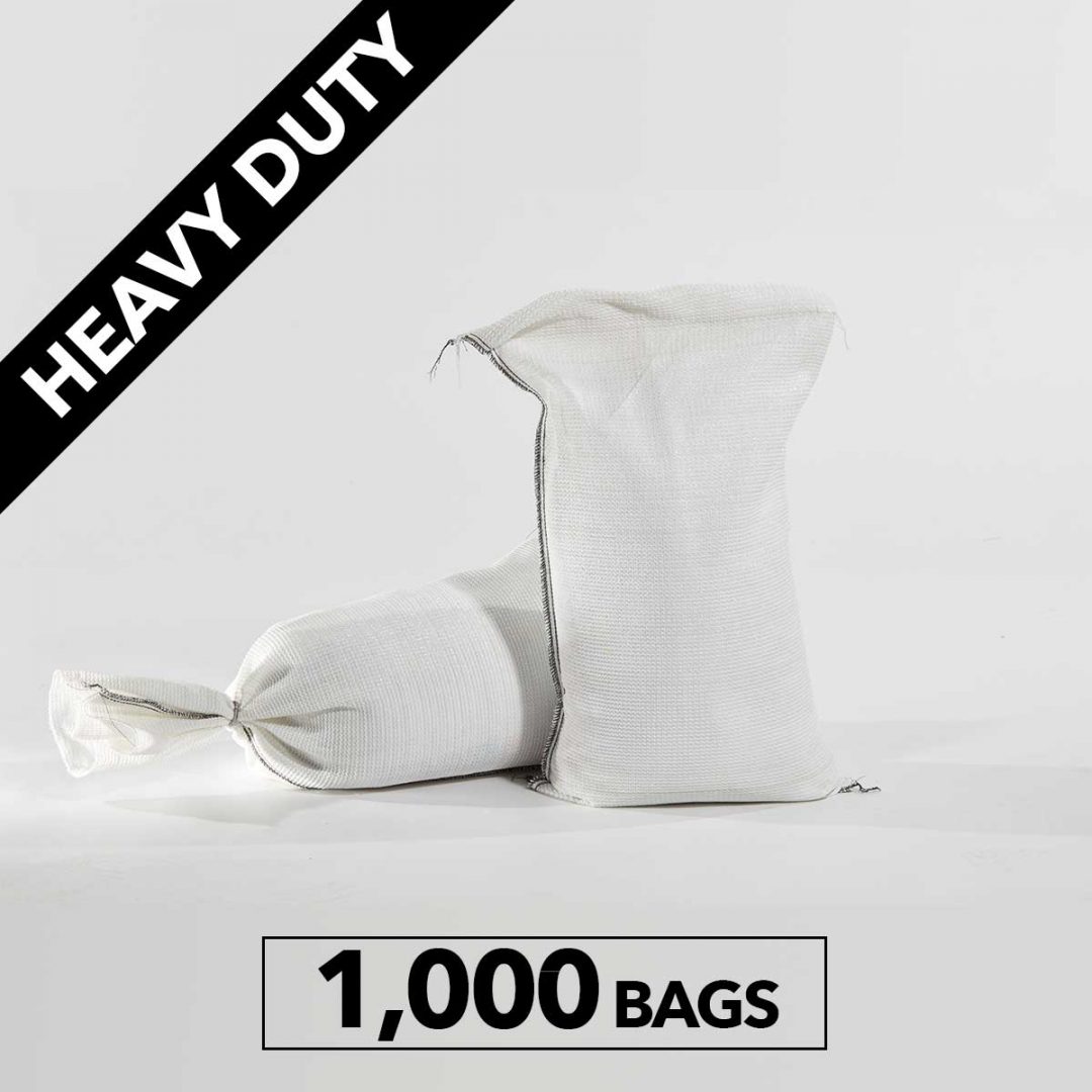 Heavy Duty PE Sandbags, White (Polyethylene), 1,000ct - Sandbags